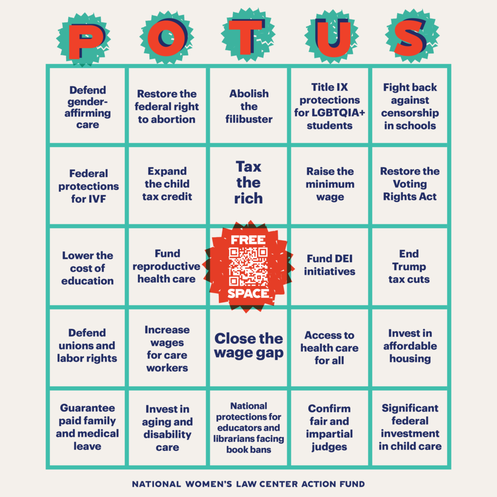 2024 Presidential Debate Bingo - National Women's Law Center Action Fund